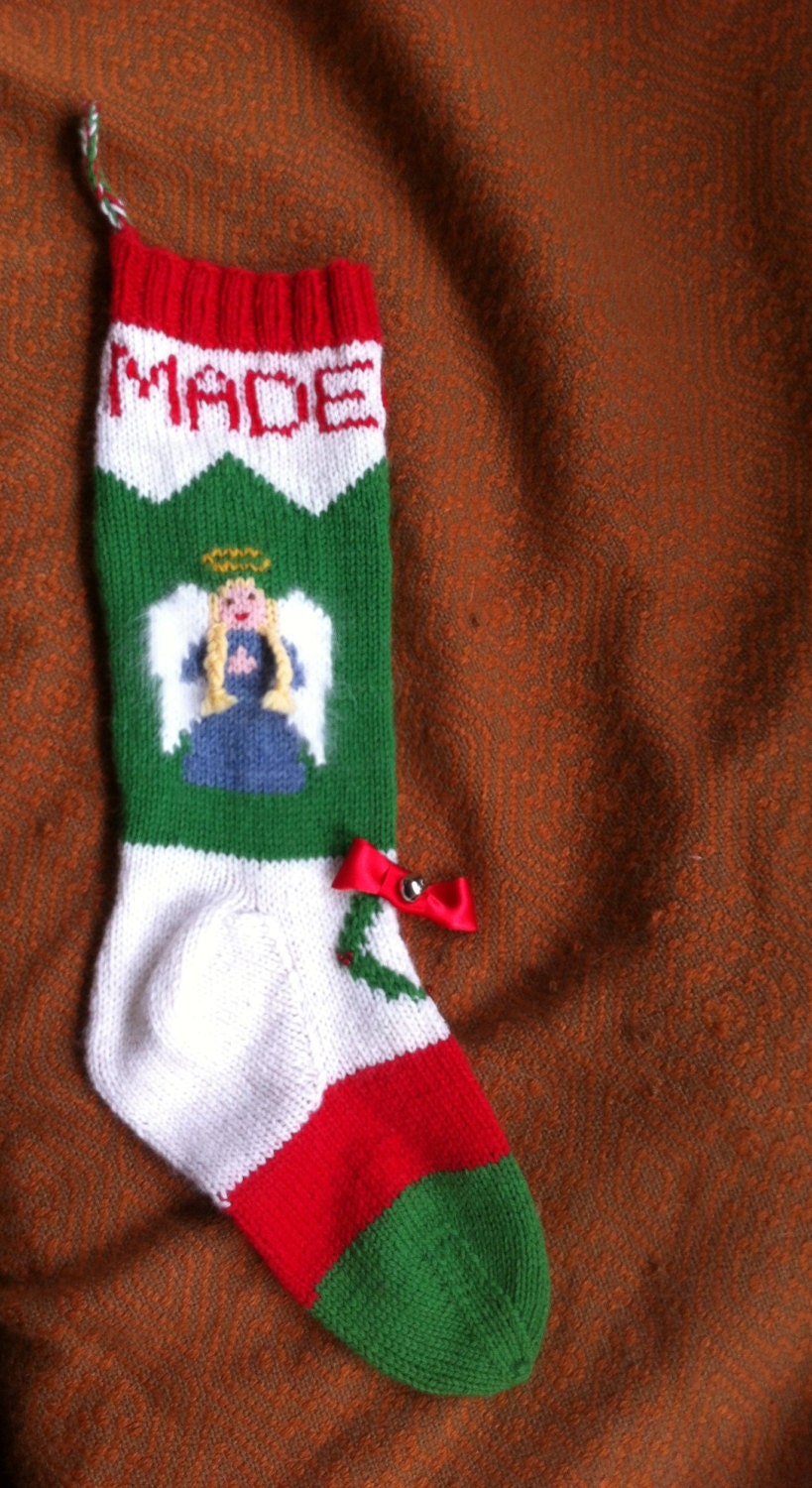 Knitting Pattern - Angel Christmas Stocking With Braids (vintage Style ...