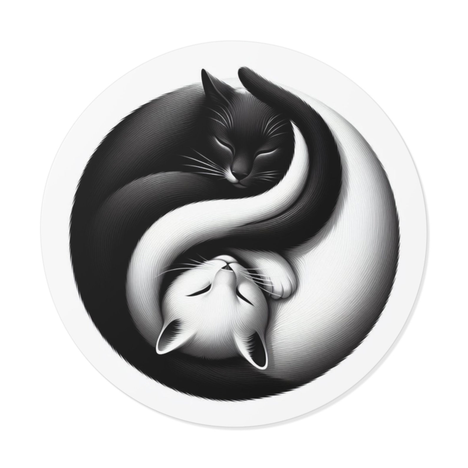Ying-yang Kitties Sticker - Etsy