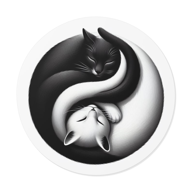 Ying-yang Kitties Sticker - Etsy
