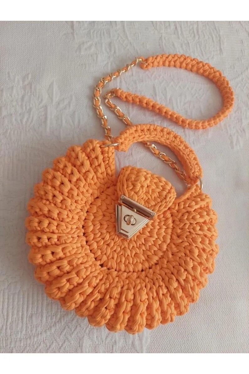 Women's Handmade Mussel Model Crochet Bag, Luxury Combed Cotton Rope ...