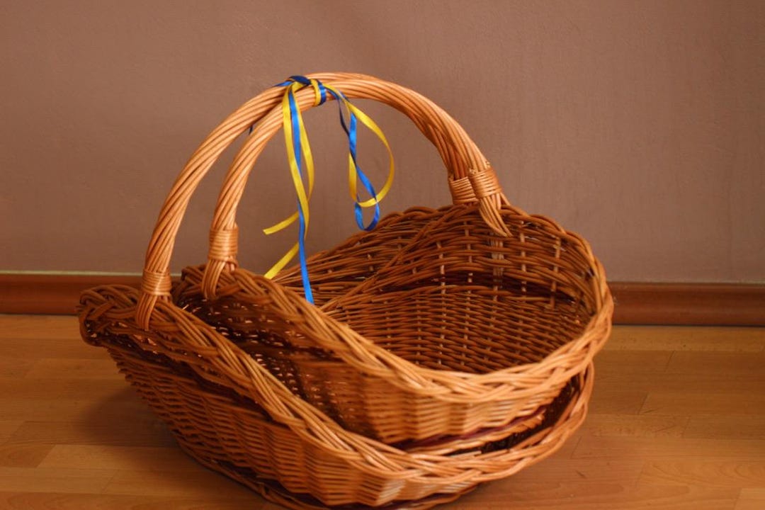 Flower Gathering Basket, Harvest Basket Big Rattan Garden Trug Boho ...