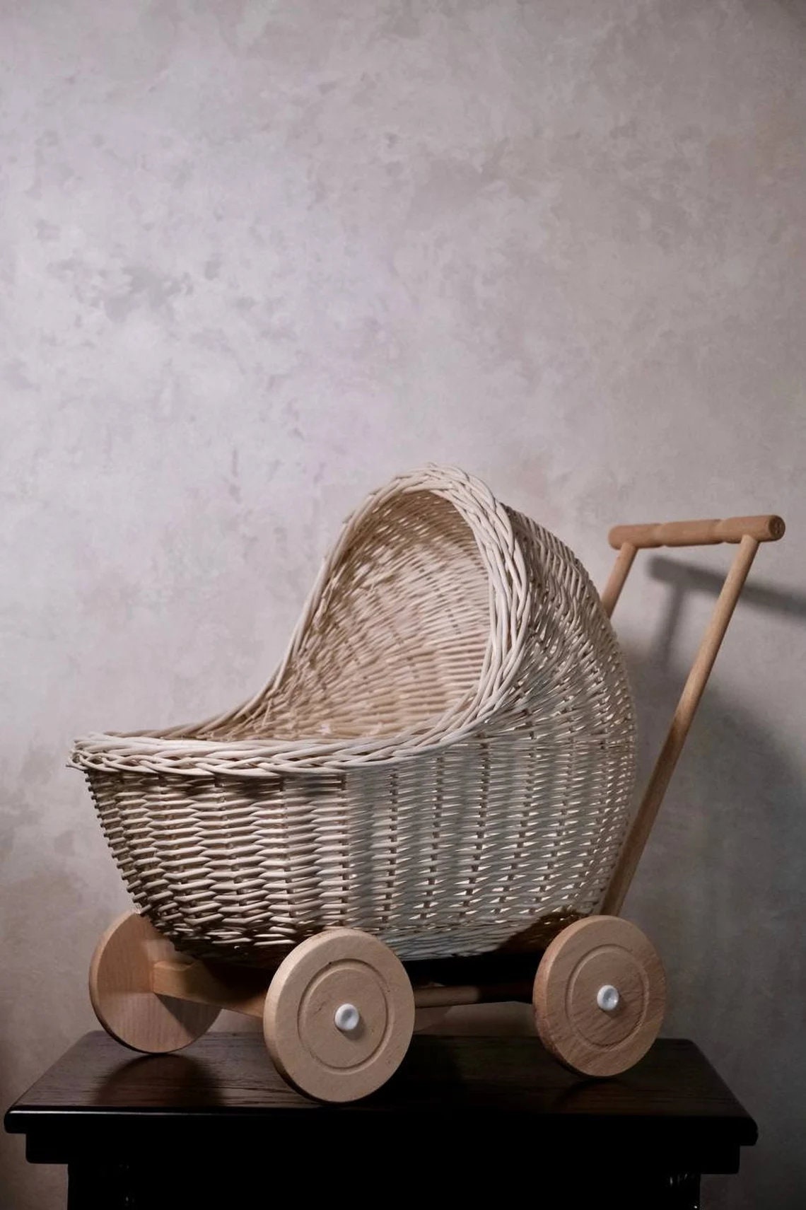 Wooden Baby Carriage, Wicker Baby Carriage, Toy Baby Pram, Wicker Baby ...