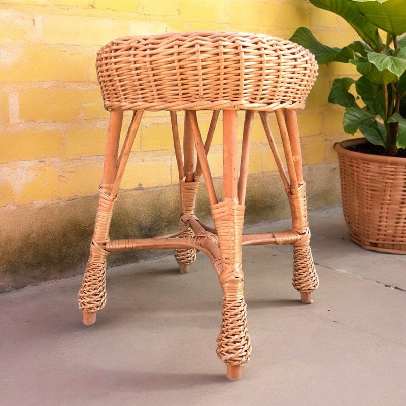Wicker Stool - Etsy