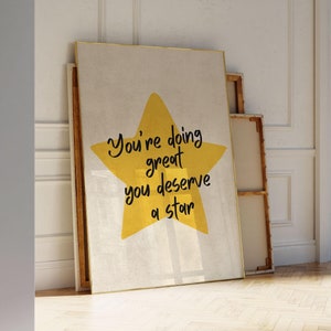 Motivational Star Wall Art, Uplifting Quote, Dorm Decor (digital ...