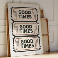 Neutral Good Times Ticket Printable Retro Wall Art Trendy Print Retro ...