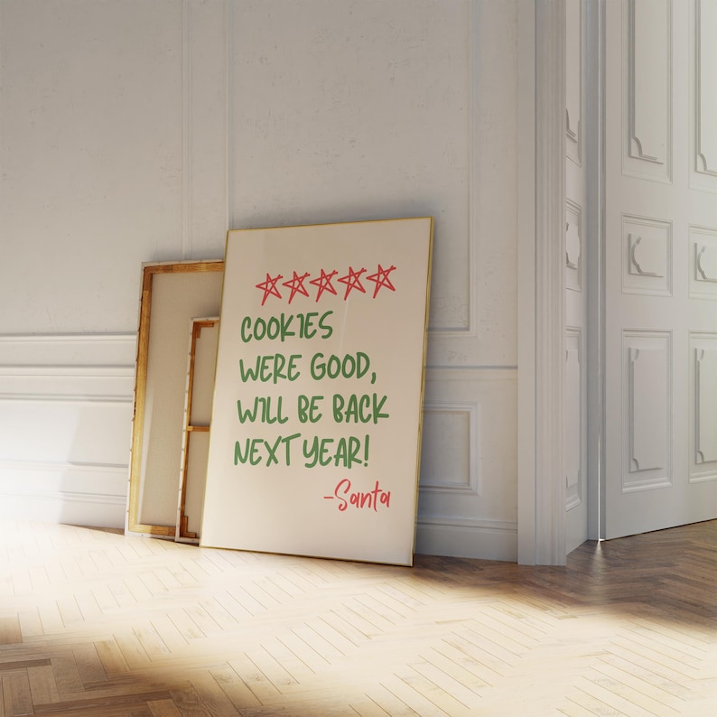 Funny Christmas Wall Art, Santa Claus Poster, Christmas Home Decor ...