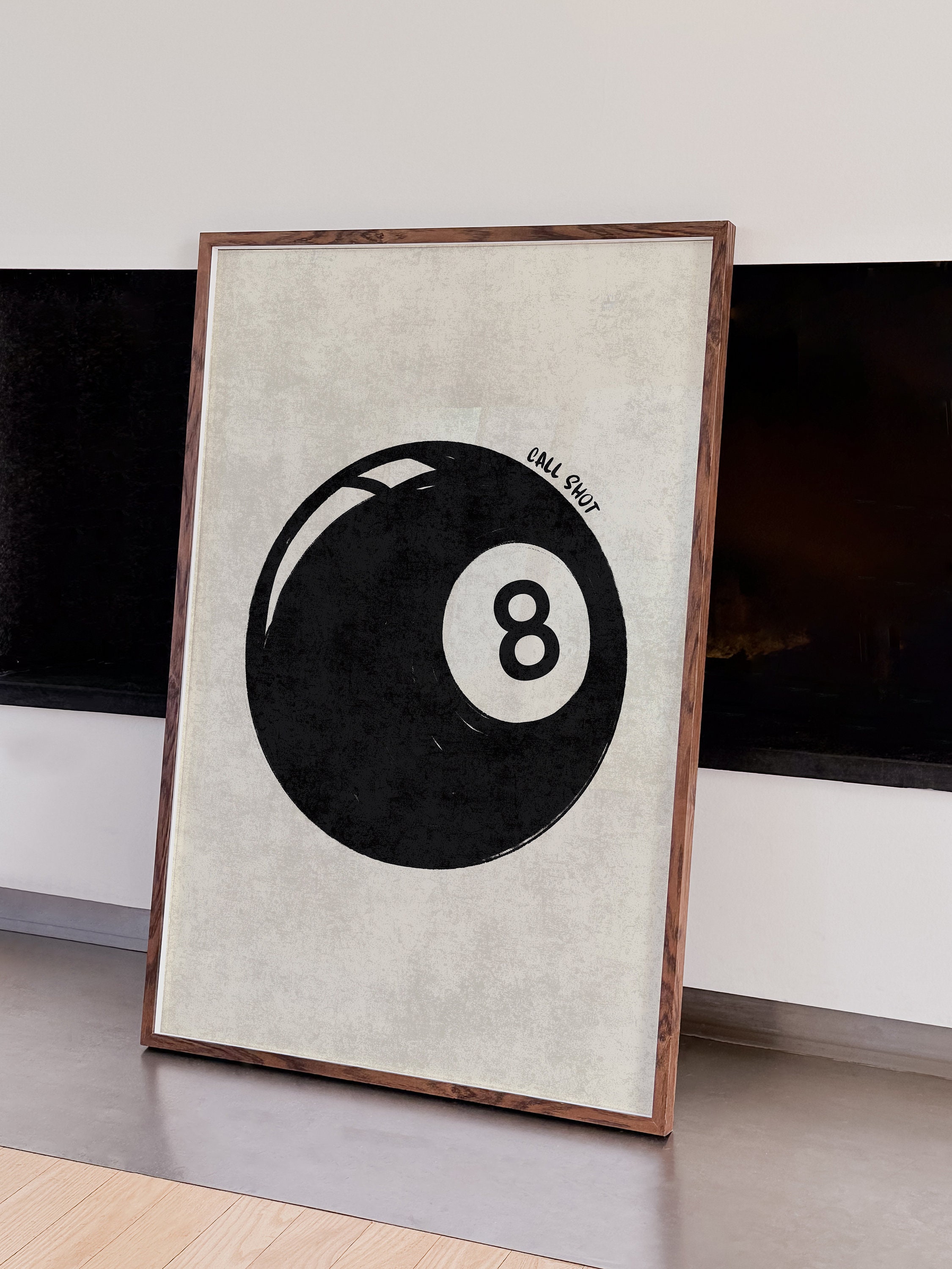 Trendy 8 Ball Print, Vintage Pool Ball Poster, Bar Cart Decor ...