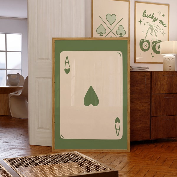 Heart Playing Card Poster - Etsy