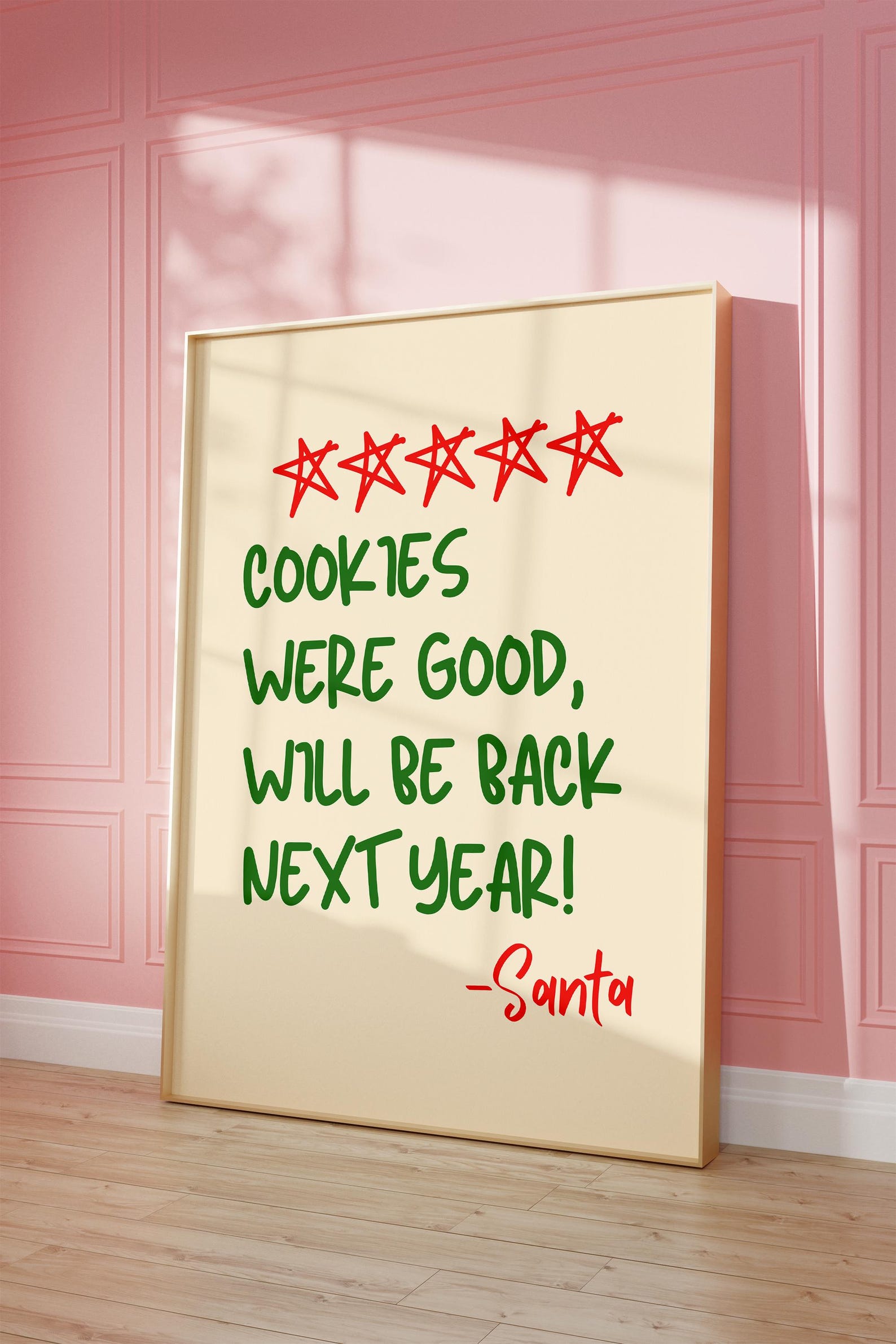 Funny Christmas Wall Art, Santa Claus Poster, Christmas Home Decor ...