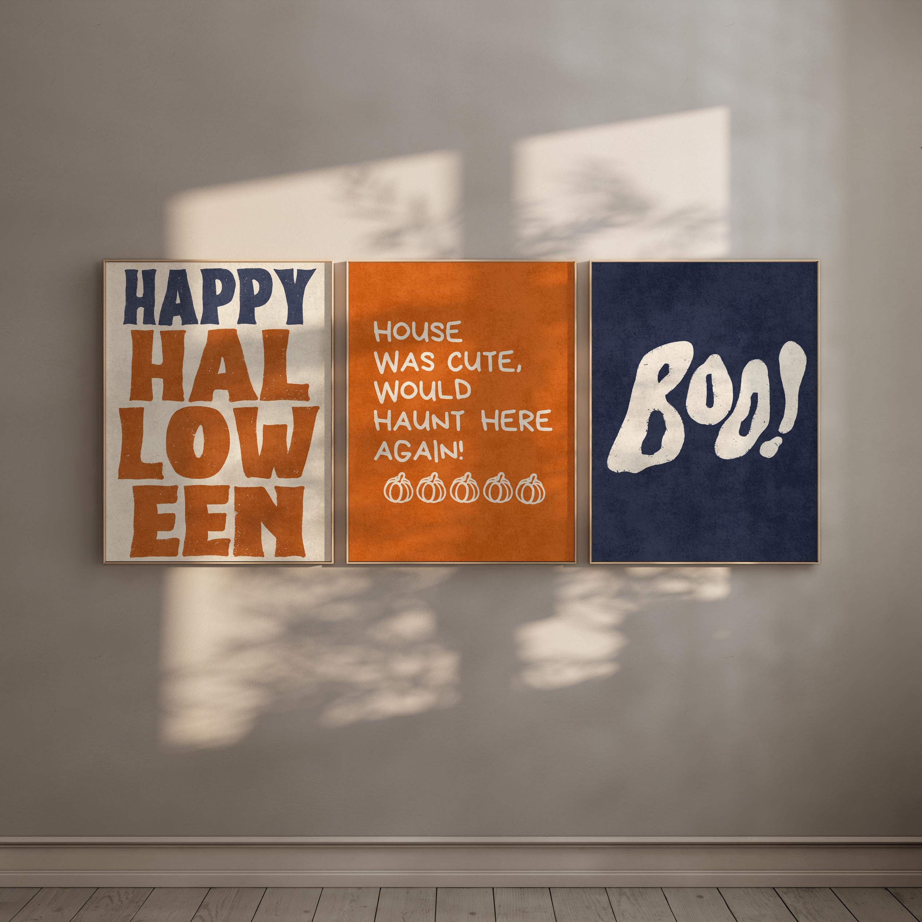 Set of 6 Halloween Posters, Gallery Wall Set, Cute Halloween Decor ...