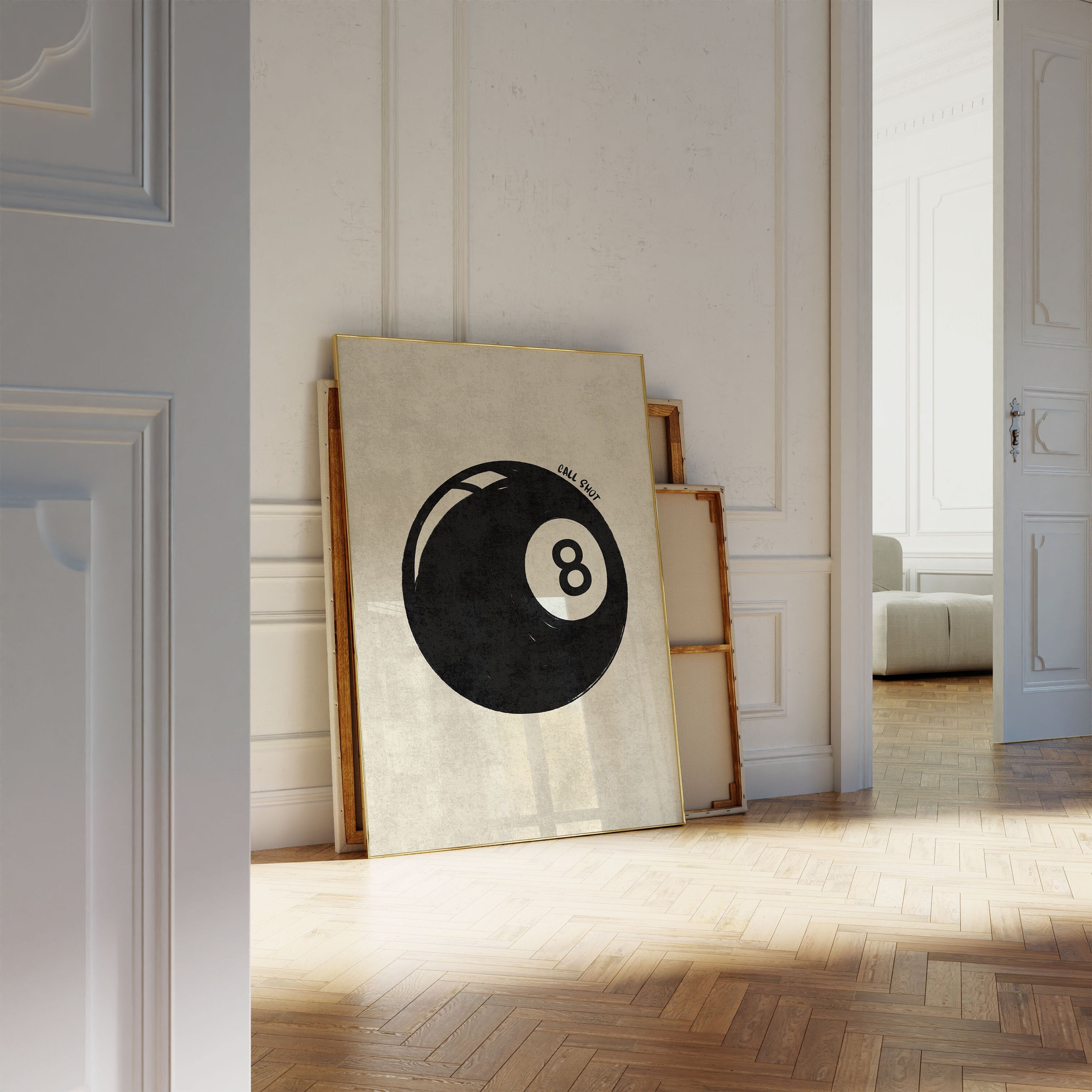 Trendy 8 Ball Print, Vintage Pool Ball Poster, Bar Cart Decor ...