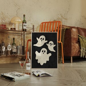 Spooky Ghost Trio Poster, Trendy Wall Art, Cute Halloween Decor, Funky ...