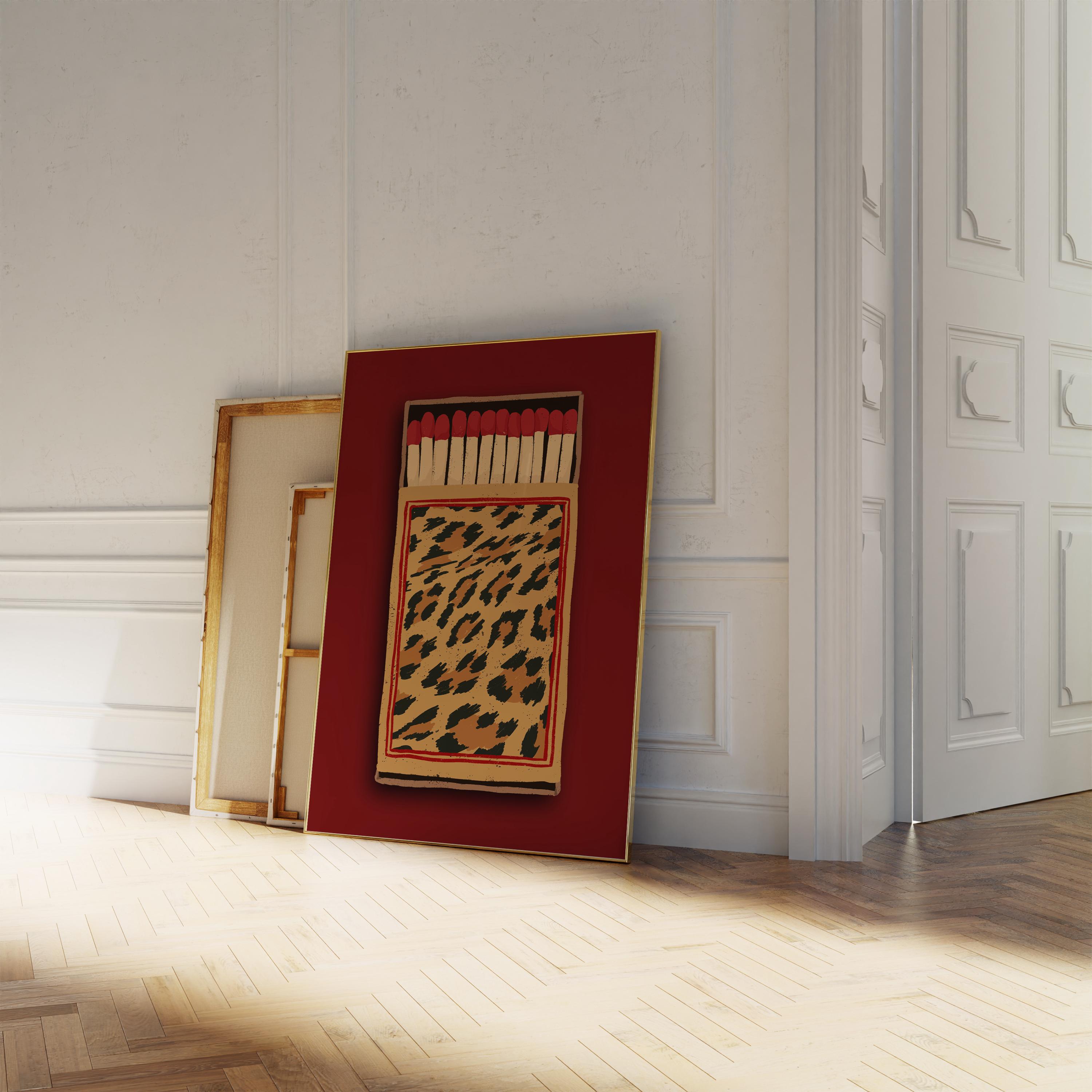 Retro Leopard Matchbox Printable Wall Art – Trendy Dorm Room and Bar ...