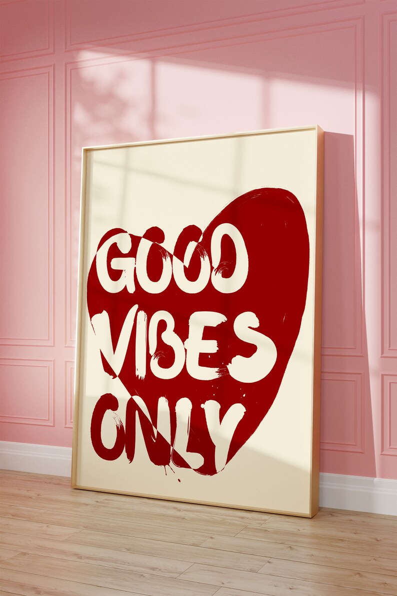 Good Vibes Only Print, Positive Printable Wall Art, Dorm Wall Art ...