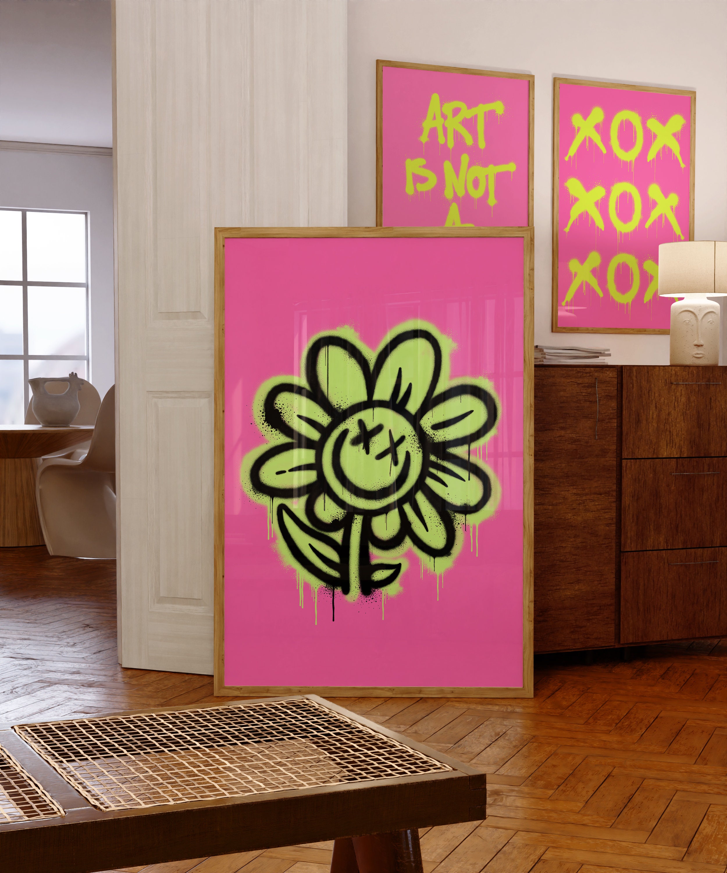 Graffiti Daisy Art Print, Yellow Flower, Botanical Illustration ...