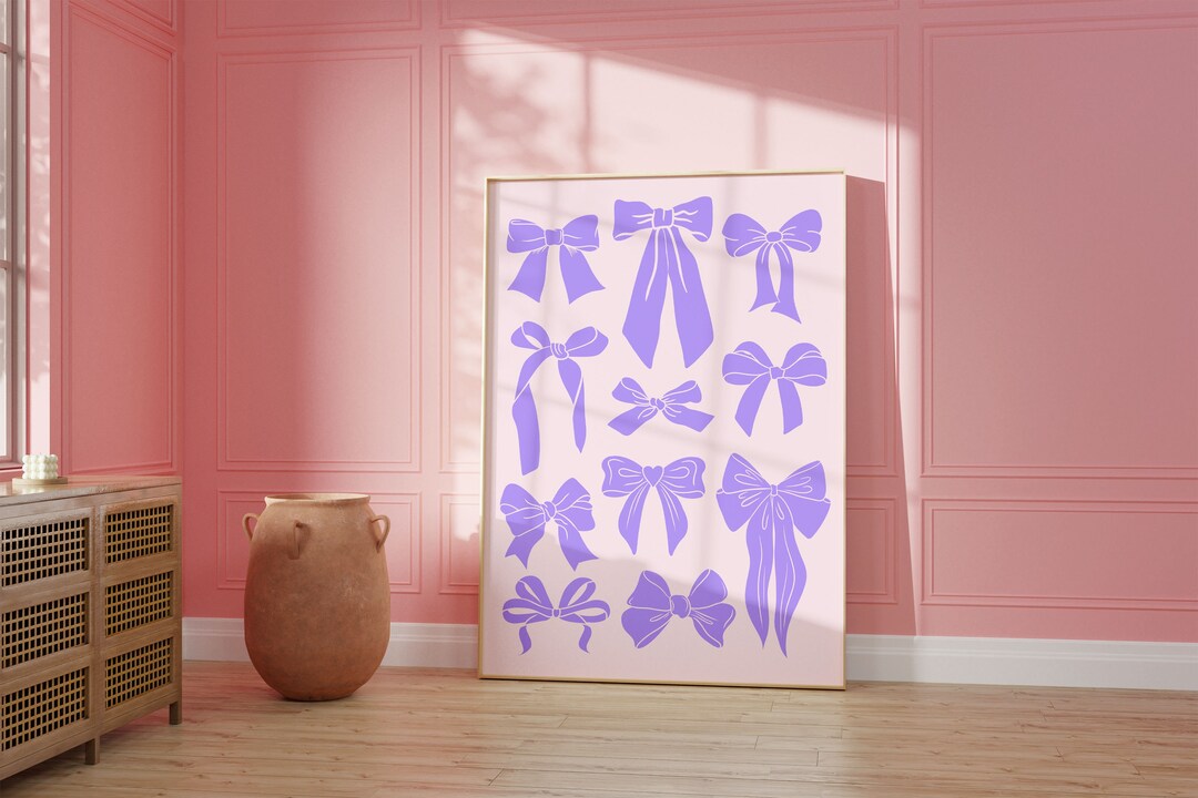 Coquette Bows Print, Purple Y2K Poster (instant Download) - Etsy