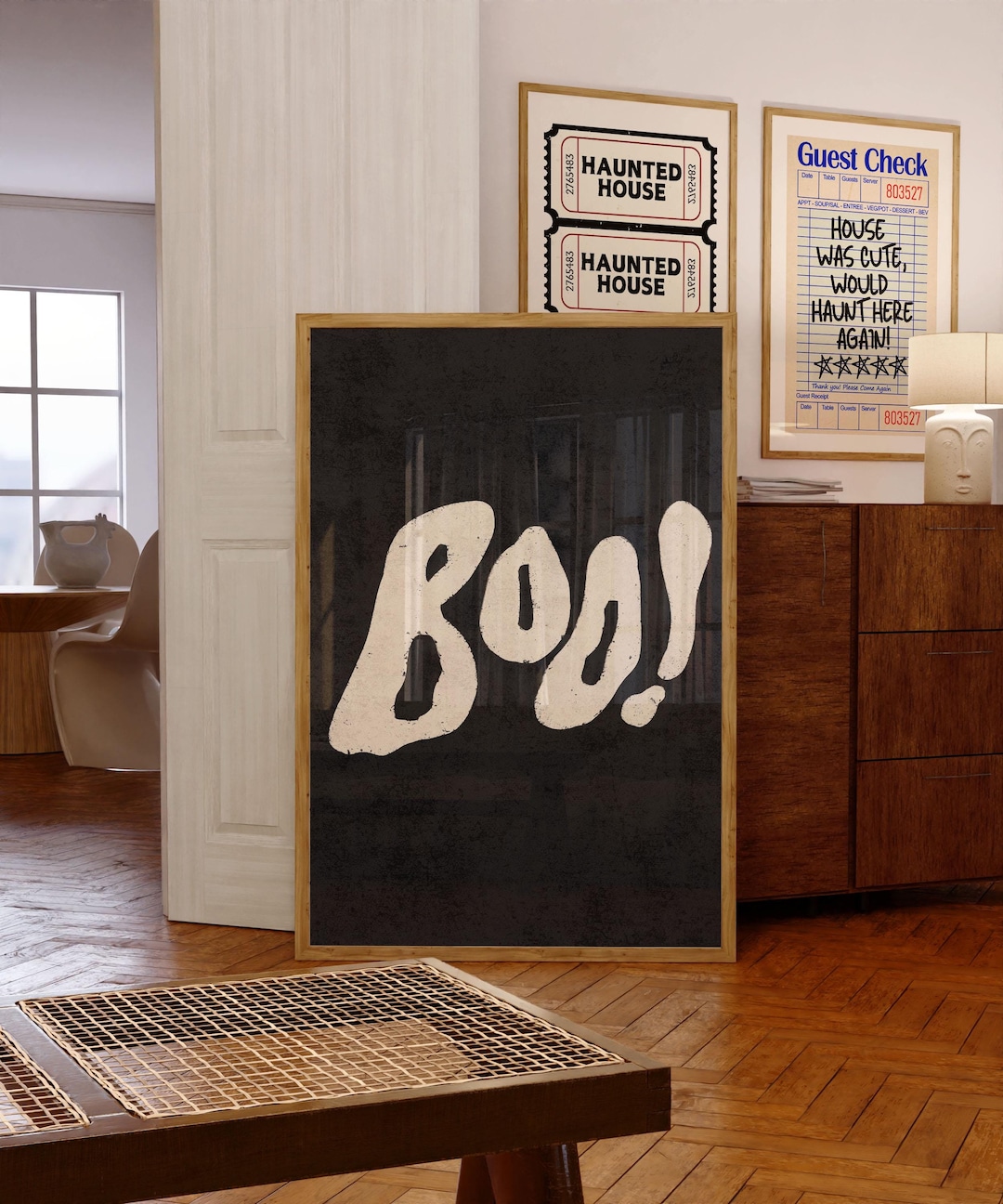 Trendy BOO! Halloween Poster, Retro Wall Art (digital Download) - Etsy