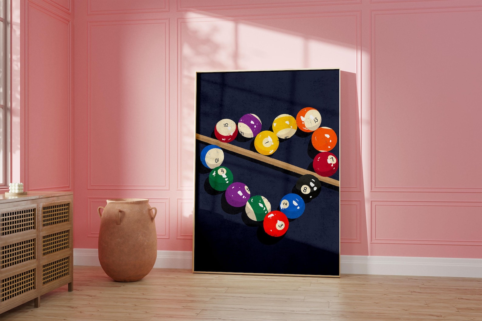 Retro Billiard Balls Art Print, 70s Game Room Decor (digital Download ...