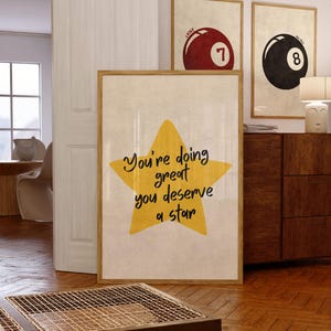 Motivational Star Wall Art, Uplifting Quote, Dorm Decor (digital ...