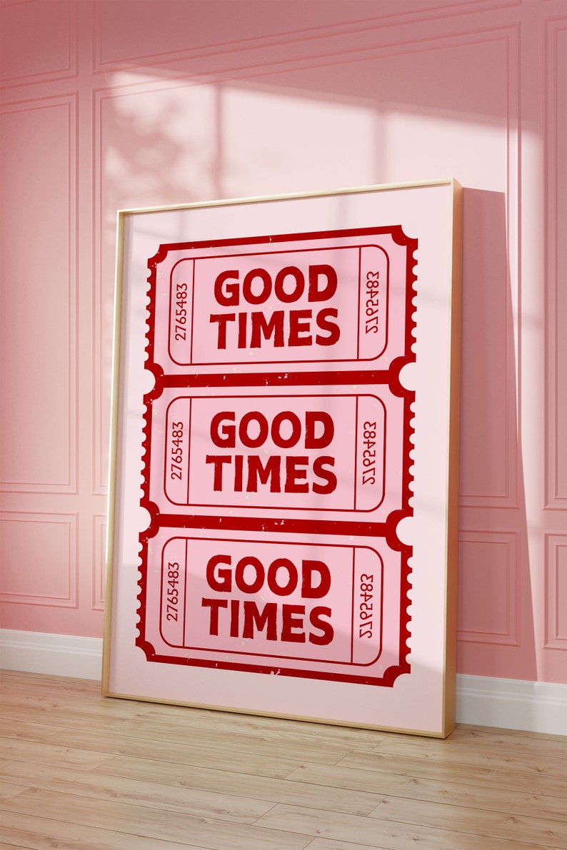 Retro Good Times Ticket Print, Vintage Wall Art (digital Download) - Etsy