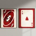 Red Ace Card Print, Love You More Wall Art, Trendy Playing Card Set of ...