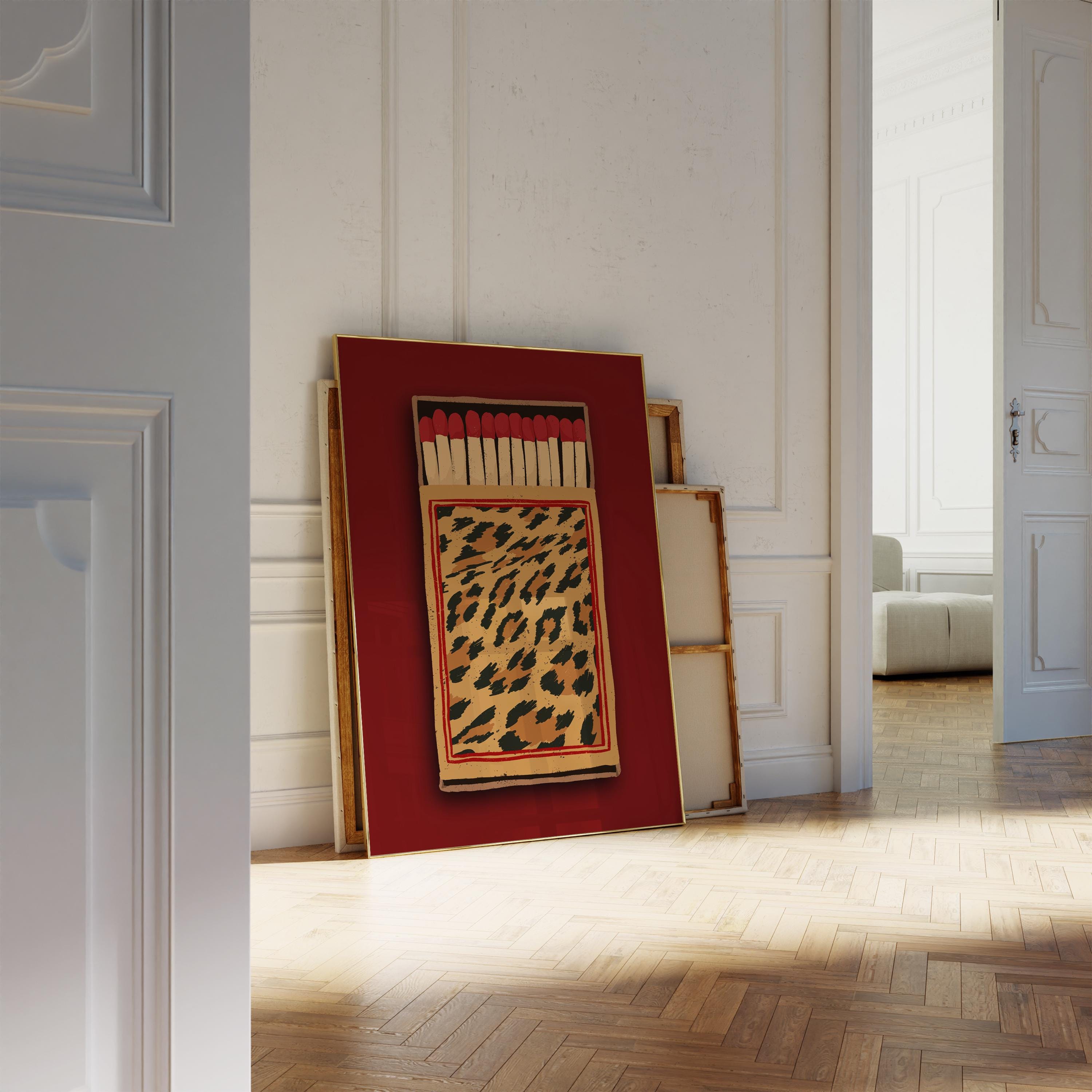 Retro Leopard Matchbox Printable Wall Art – Trendy Dorm Room and Bar ...