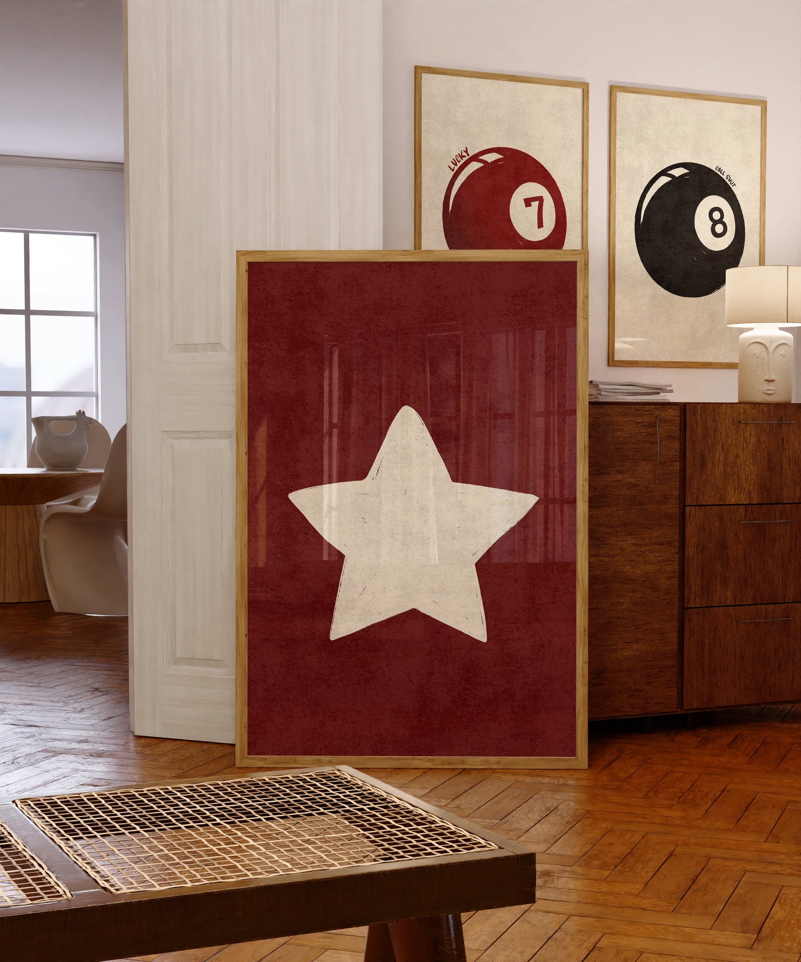 Star Drawing Retro Hand-drawn Wall Art Printable Wall Art Digital ...
