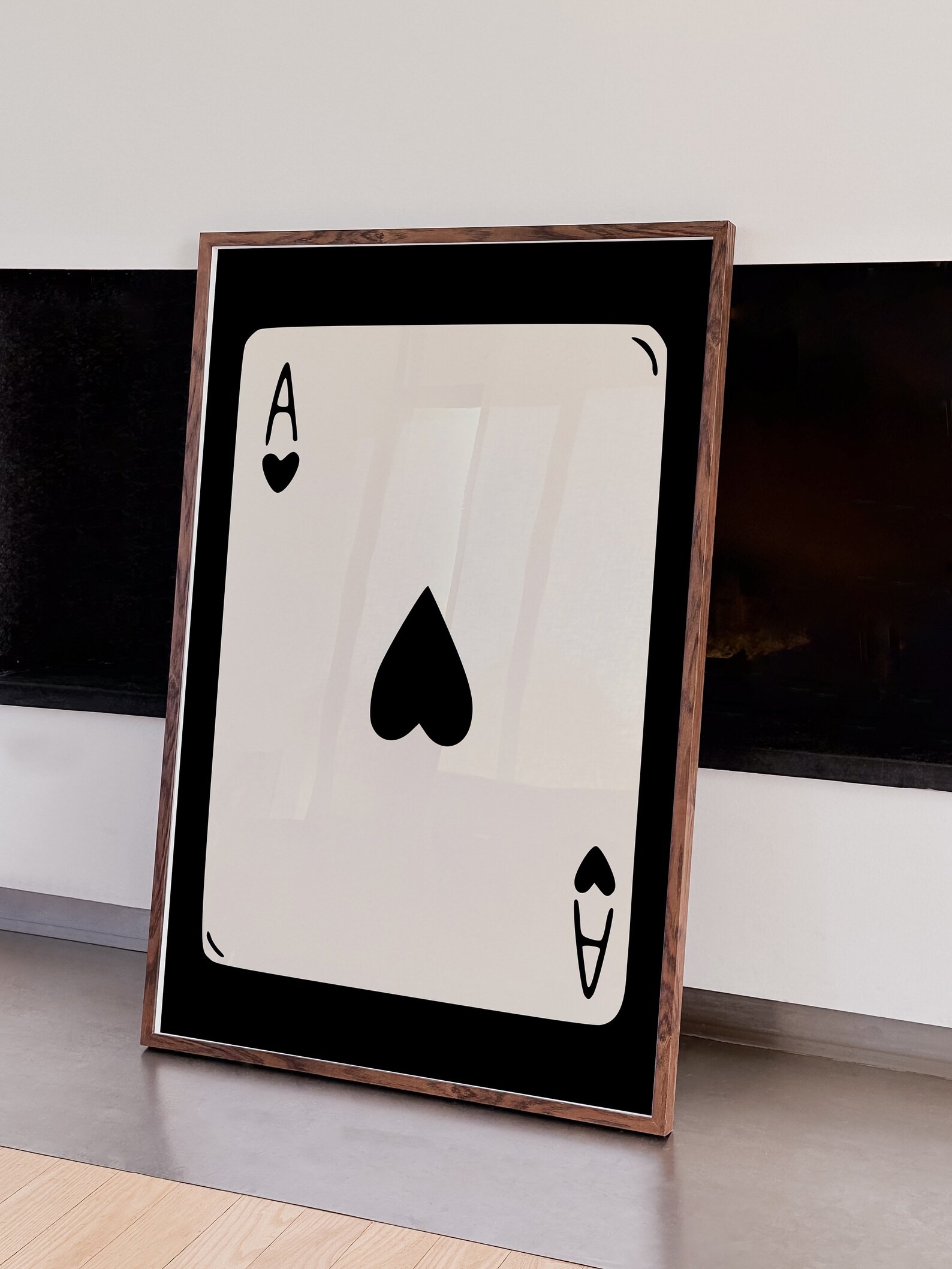 Trendy Ace of Hearts, Playing Card Poster, Trendy Retro Wall Art, Retro ...