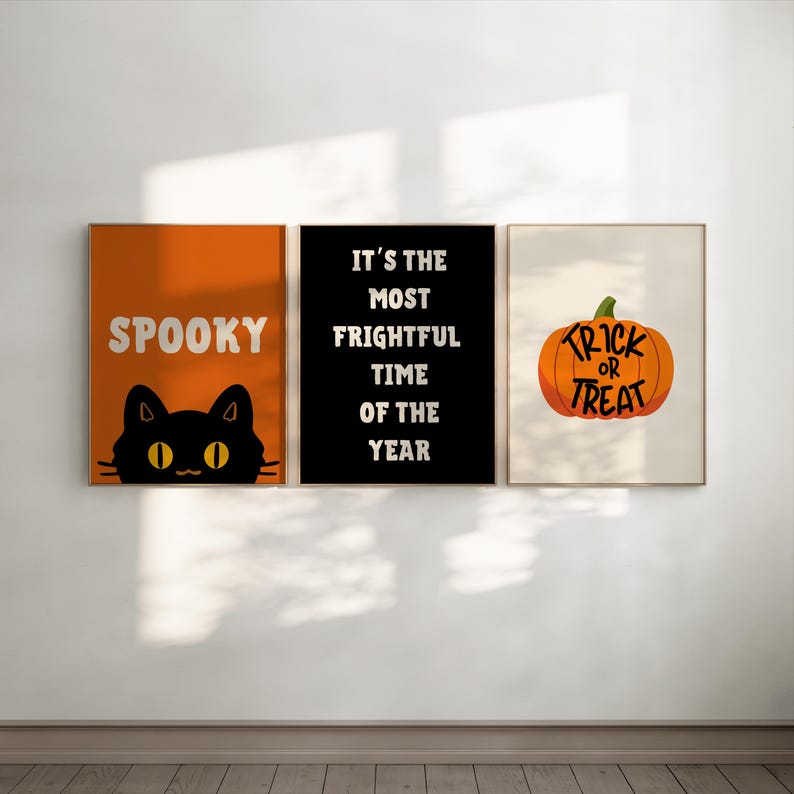 Halloween Gallery Wall Art Set, Spooky Home Decor (digital Download) - Etsy