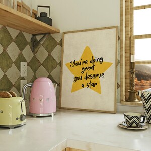 Motivational Star Wall Art, Uplifting Quote, Dorm Decor (digital ...