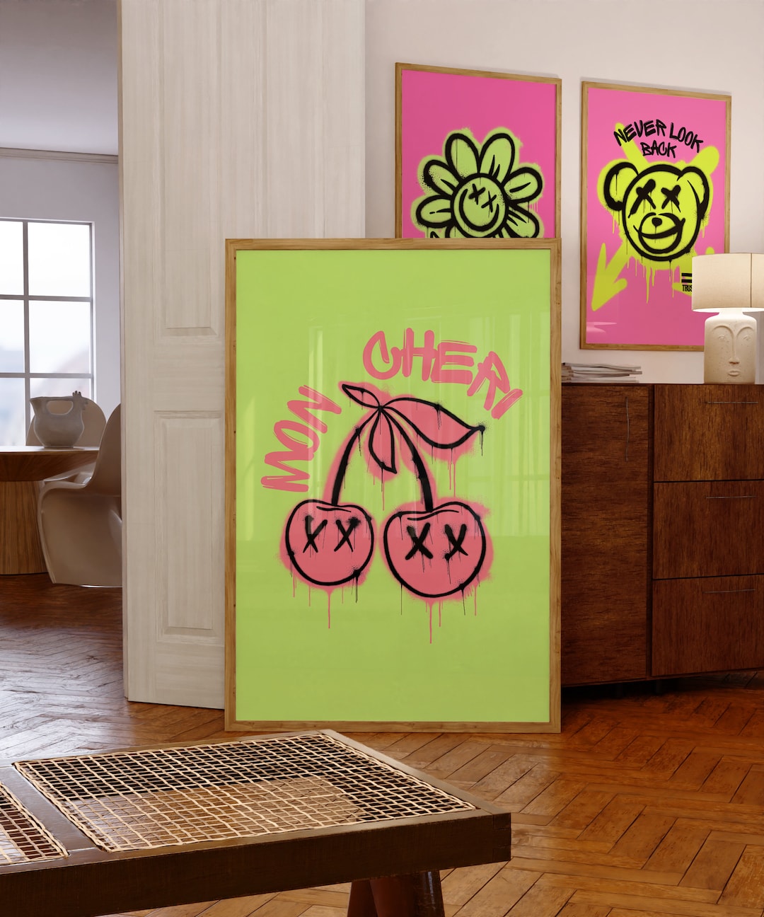 Mon Cheri Cherry Print, Graffiti Wall Decor (digital Download) - Etsy
