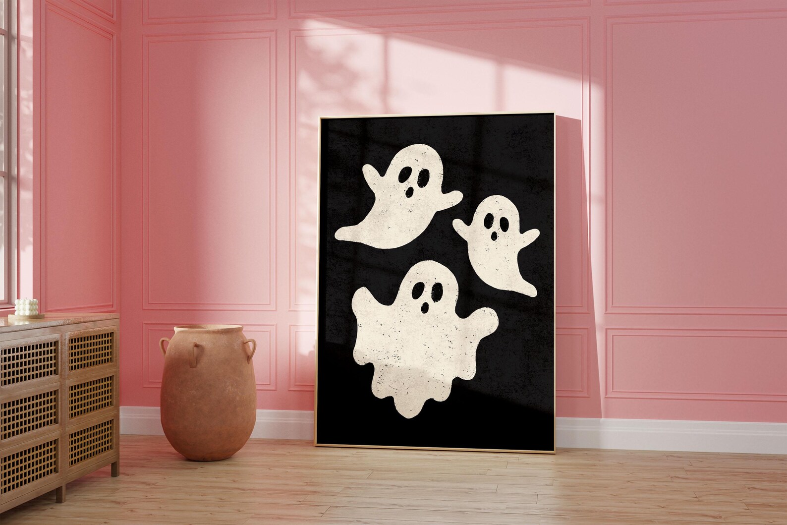 Spooky Ghost Trio Poster, Trendy Wall Art, Cute Halloween Decor, Funky ...