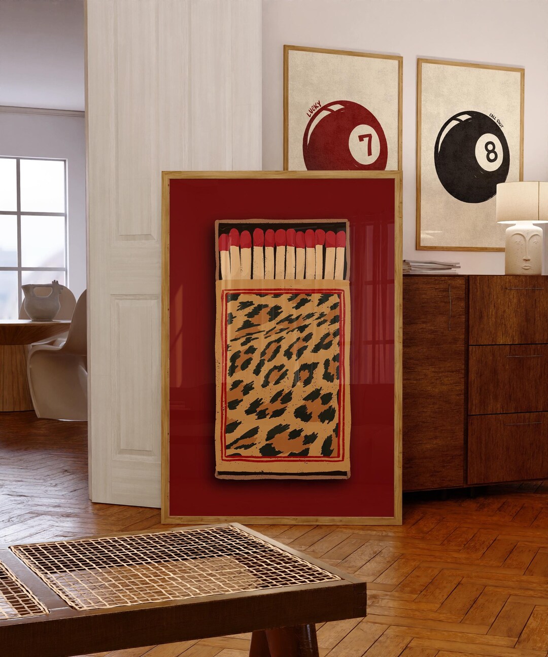 Retro Leopard Matchbox Printable Wall Art Trendy Dorm Room and Bar Cart ...