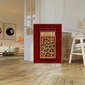 Retro Leopard Matchbox Printable Wall Art – Trendy Dorm Room and Bar ...