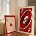 Red Ace Card Print, Love You More Wall Art, Trendy Playing Card Set of ...