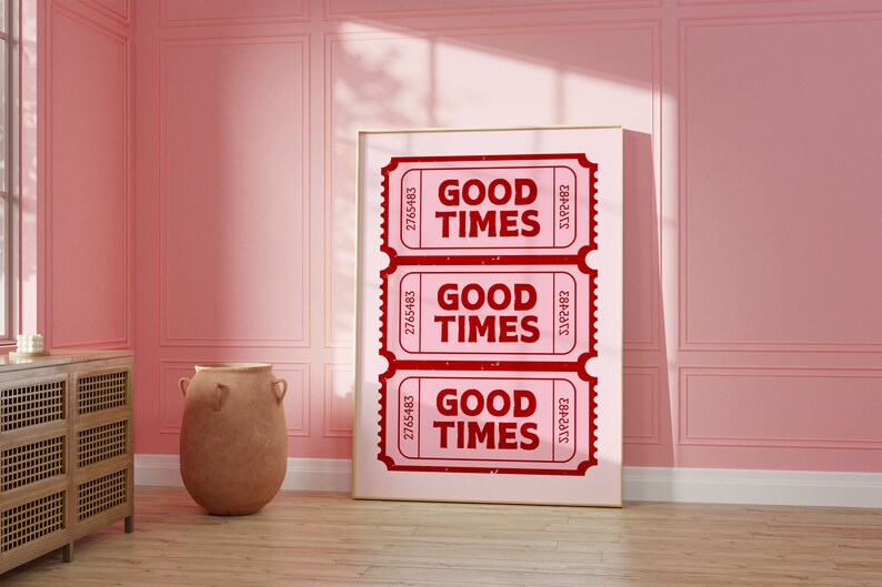 Retro Good Times Ticket Print, Vintage Wall Art (digital Download) - Etsy