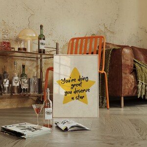 Motivational Star Wall Art, Uplifting Quote, Dorm Decor (digital ...