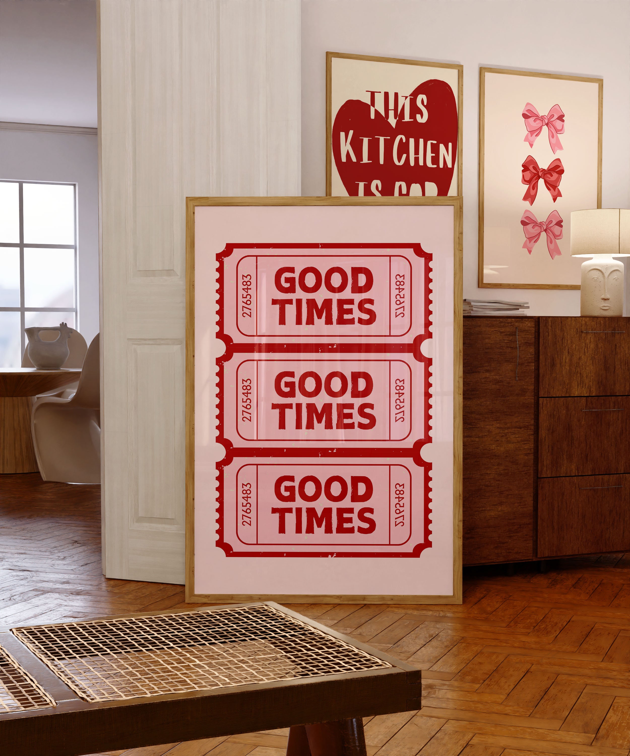 Retro Good Times Ticket Print, Trendy Wall Art, Ticket Art Print ...