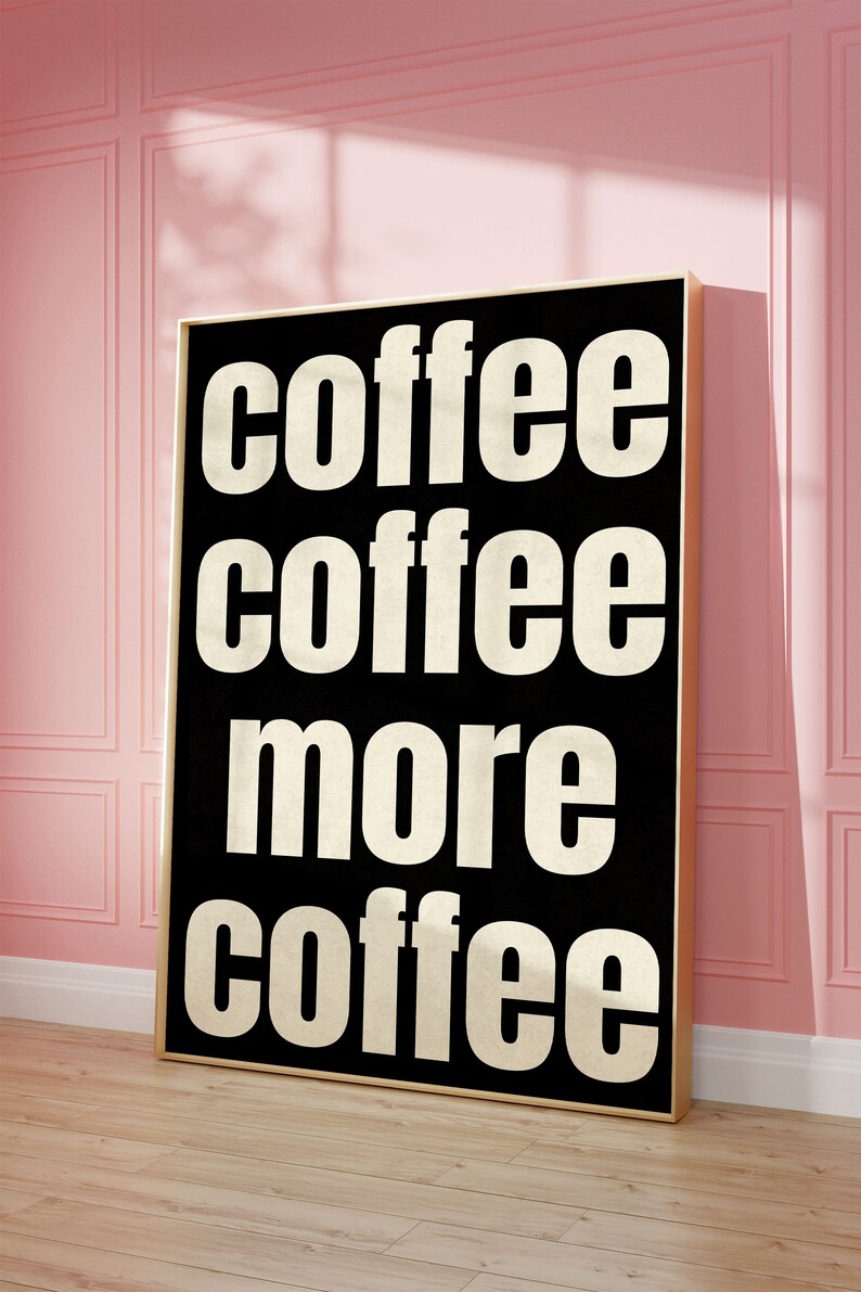 Retro Coffee Poster, Bold Kitchen Art for Your Home Decor, Coffee Lover ...
