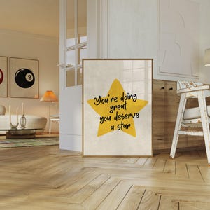 Motivational Star Wall Art, Uplifting Quote, Dorm Decor (digital ...