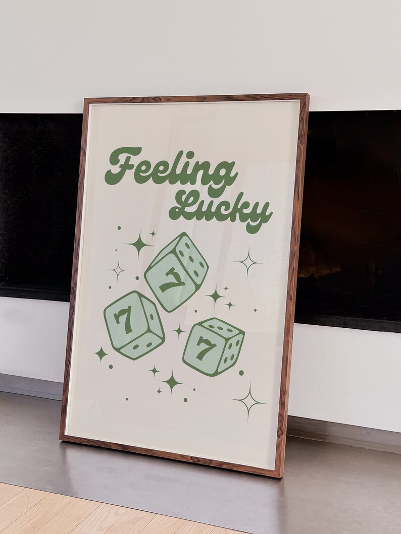777 Wall Art, Feeling Lucky Poster, Y2K Decor, Printable Art Print - Etsy