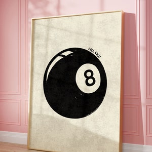 Vintage 8 Ball Poster, Trendy Bar Cart Decor (printable) - Etsy