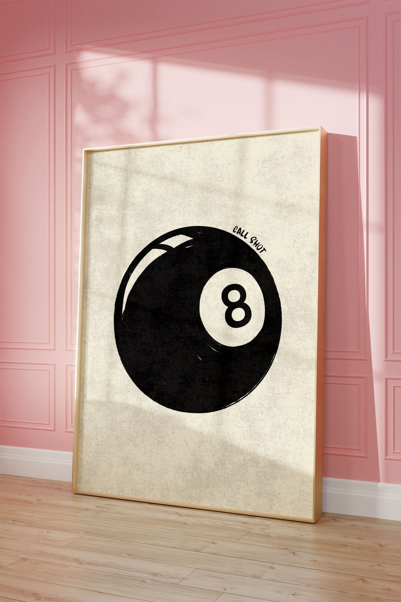 Vintage 8 Ball Poster, Trendy Bar Cart Decor (printable) - Etsy