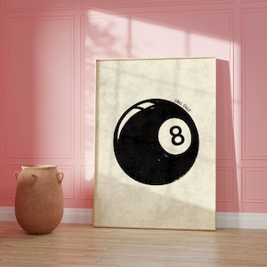 Vintage 8 Ball Poster, Trendy Bar Cart Decor (printable) - Etsy