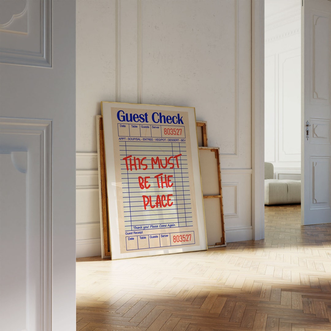 Guest Check Wall Art, Inspiring Wall Art, Guest Check Wall Art, This ...