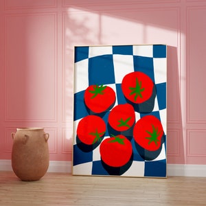 TOMATO Poster, Retro Food Art Print, Trendy Tomato Poster, Eclectic ...