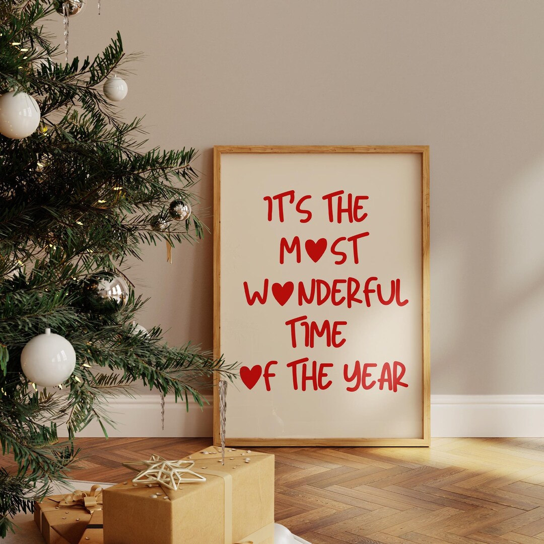 Most Wonderful Time Christmas Poster - Christmas Decor, Merry Christmas ...