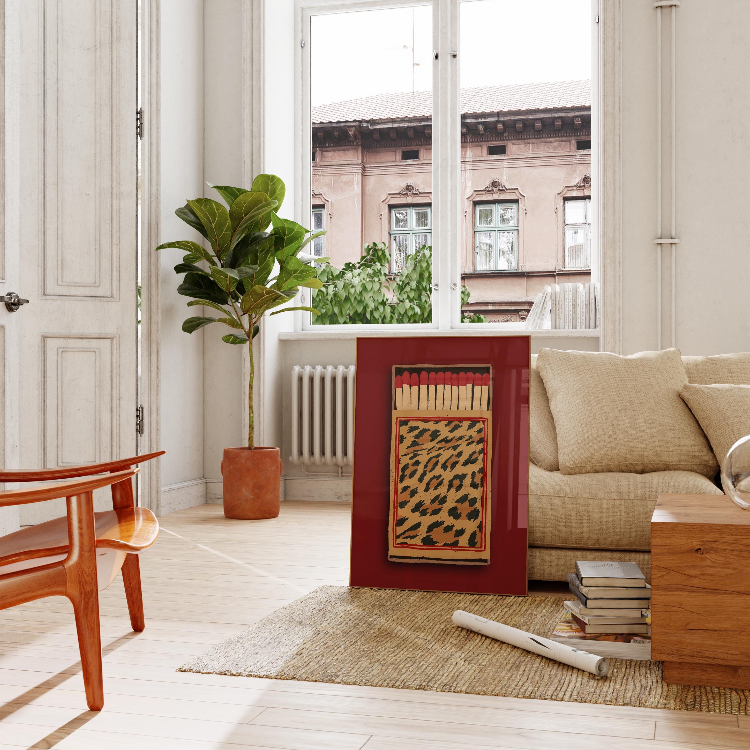 Retro Leopard Matchbox Printable Wall Art – Trendy Dorm Room and Bar ...