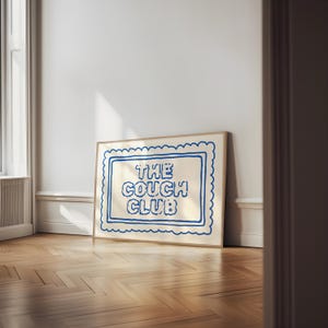 The Couch Club Typography Print, Retro Digital Wall Art for Modern ...