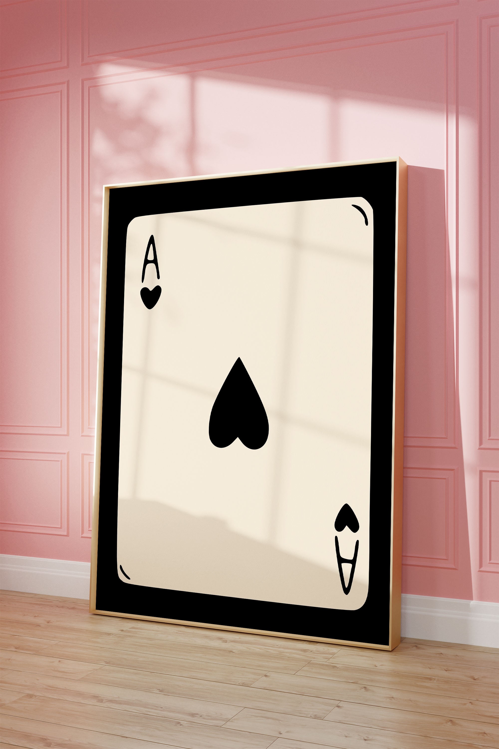 Trendy Ace of Hearts, Playing Card Poster, Trendy Retro Wall Art, Retro ...